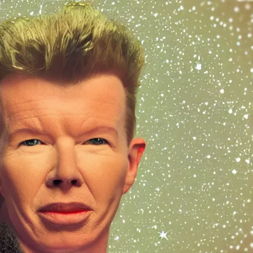 A constellation that resembles the face of Rick Astley | Stable Diffusion