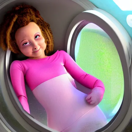 beautiful pink little shrek girl in her space ship | Stable Diffusion | OpenArt
