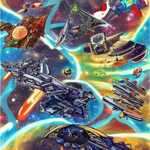 an epic space battle, mixed art styles | Stable Diffusion | OpenArt