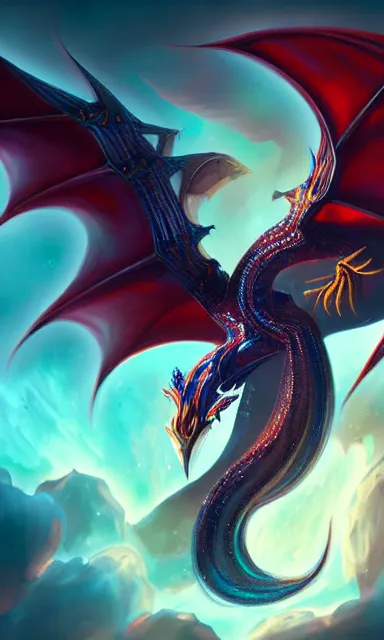 a wyvern with well defined shining scales and large | Stable Diffusion ...