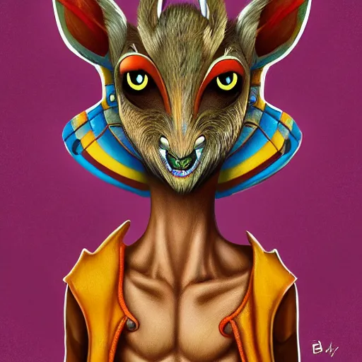 a dik dik monster with tattoos and wearing a baseball | Stable ...
