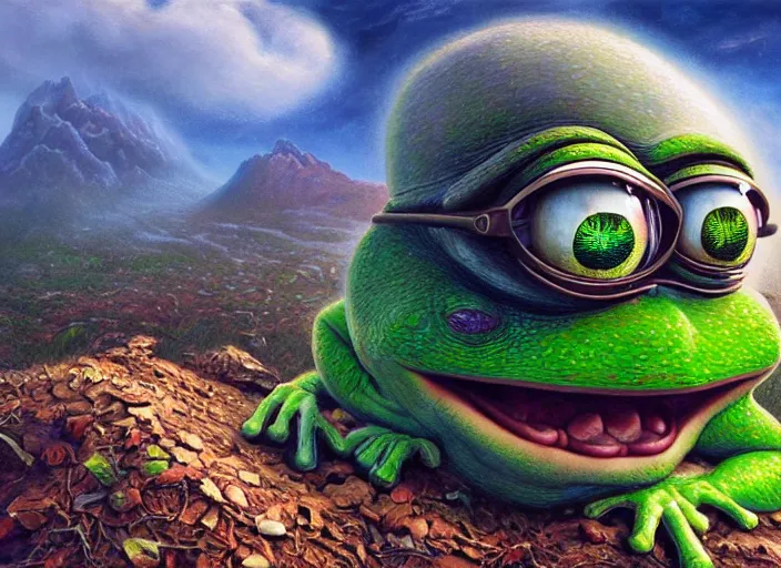 hyper realistic detailed image of pepe the frog | Stable Diffusion ...
