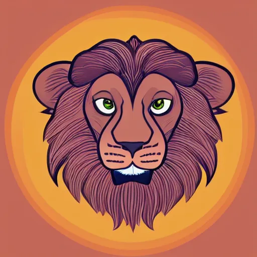 Lion with a sympathetic and expressive face, round and | Stable ...