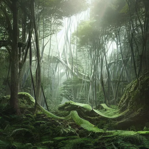 futuristic branching and vaulted canopy structure | Stable Diffusion | OpenArt