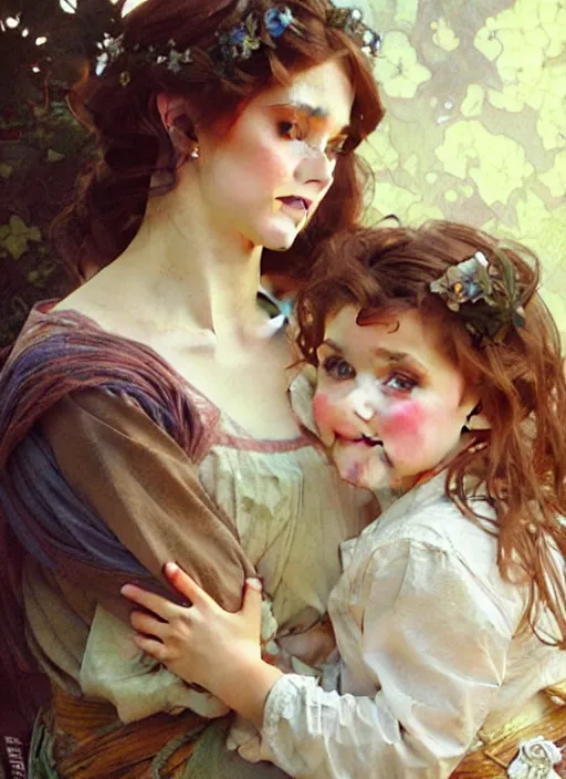 a cute little girl with a round cherubic face, blue | Stable Diffusion ...