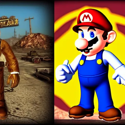 mario in fallout new vegas ( highly detailed, ultra | Stable Diffusion ...