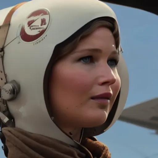 Jennifer Lawrence as Amelia Earhart in 'Earhart' | Stable Diffusion