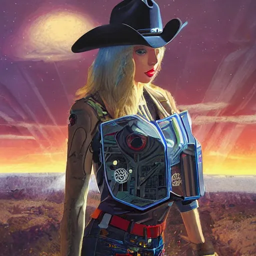 portrait of taylor swift, high - tech cowboy by sandra | Stable ...