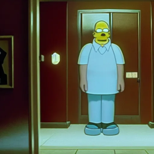 cinematic film still of Homer Simpson in The Shining | Stable Diffusion ...