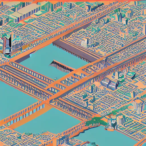 isometric aerial view of San Francisco if it were | Stable Diffusion ...