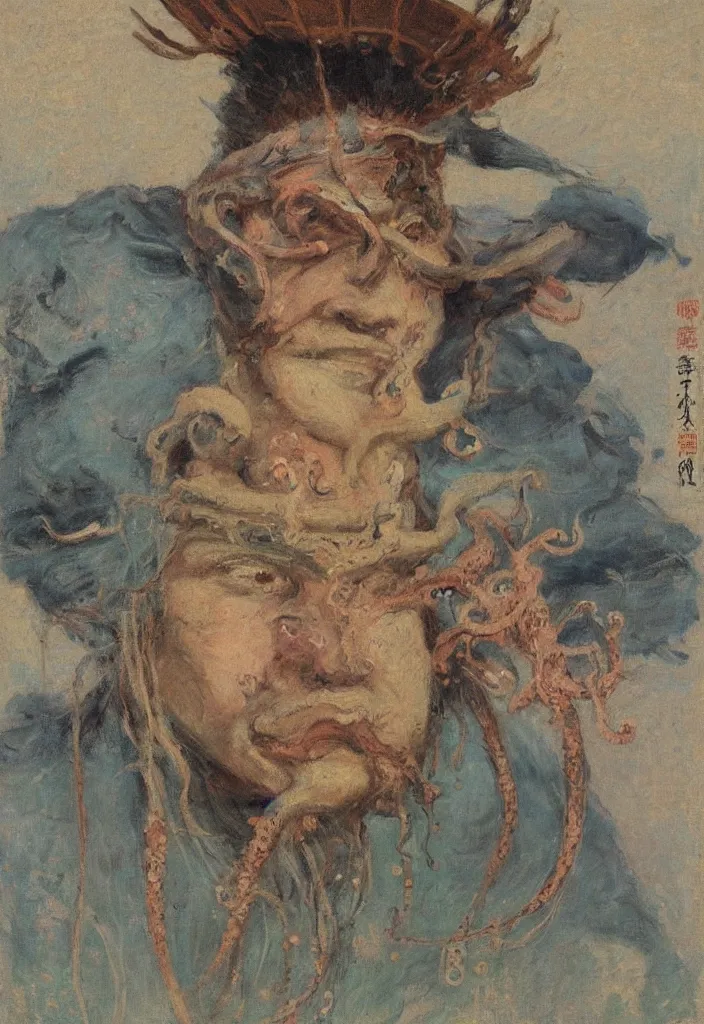 a magical fantastic samurai with a octopus mask by | Stable Diffusion ...