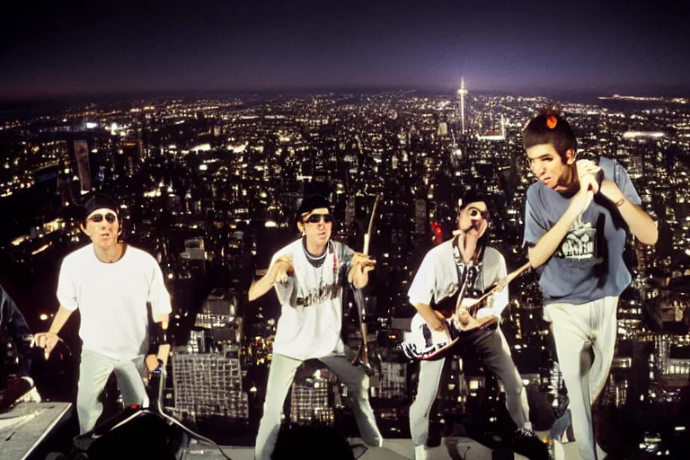 the Beastie Boys performing live at the top of the | Stable Diffusion ...