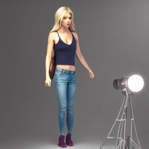a full body image of a girl model, photorealistic, | Stable Diffusion