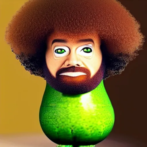 an humanoid avocado that looks like bob ross on a | Stable Diffusion ...