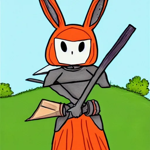 a rabbit wielding a carrot as a sword, drawn in the | Stable Diffusion ...