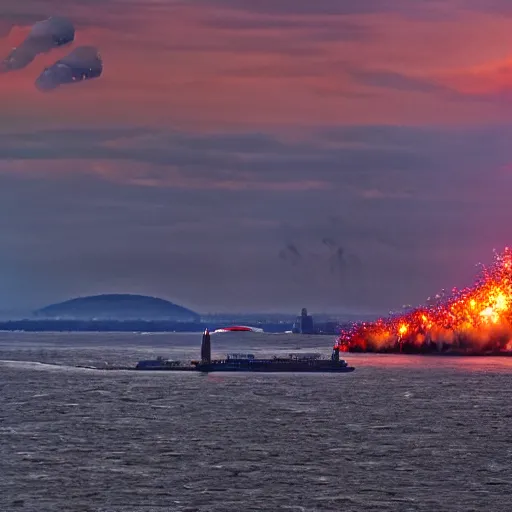 disaster photography, of giant zeppelin hitting the | Stable Diffusion ...