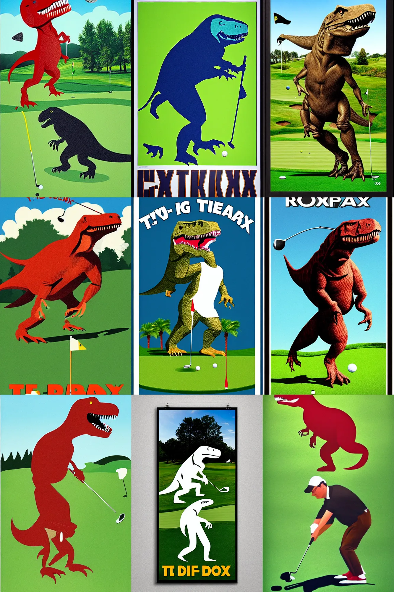 t - rex playing golf poster | Stable Diffusion | OpenArt
