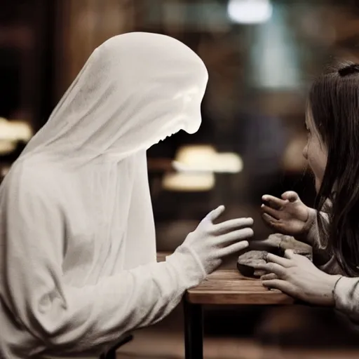 A very detailed photograph of a real Ghost talking | Stable Diffusion ...