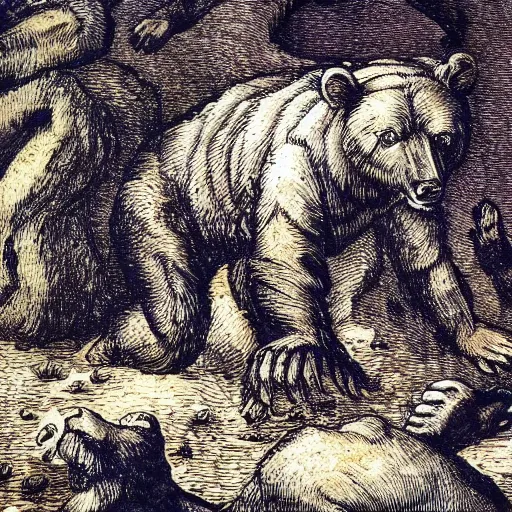 demonic bear crawling out of the pits of hell, | Stable Diffusion | OpenArt