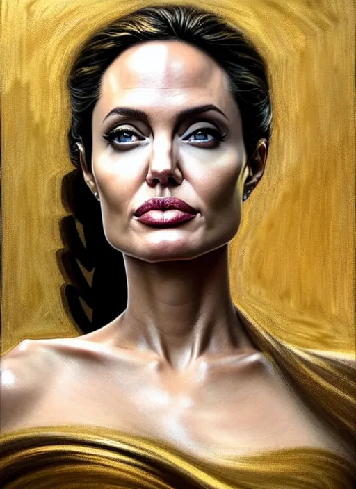 angelina jolie as a greek goddess, gold, jewelry, | Stable Diffusion ...