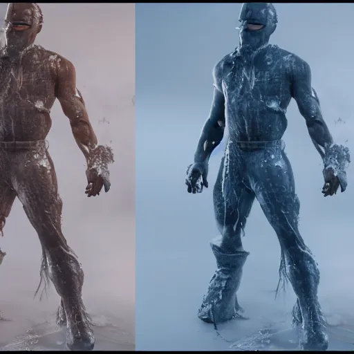 photo of a superhero that can turn himself into ice, | Stable Diffusion ...