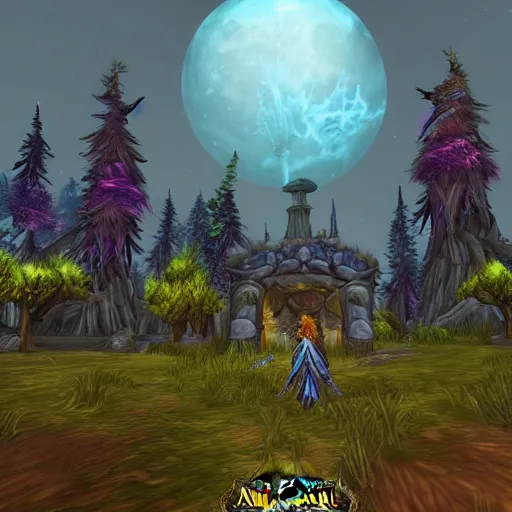 world of warcraft full moon teldrassil ruth theran | Stable Diffusion ...