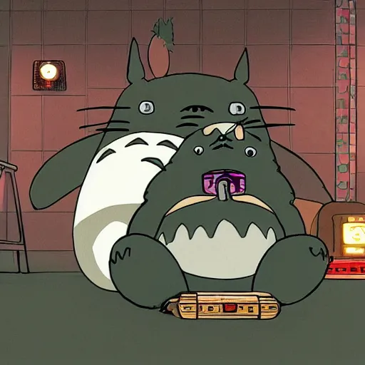 Totoro playing Dance Dance Revolution, concept art, | Stable Diffusion ...