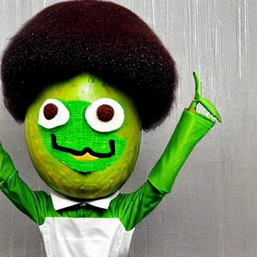 an humanoid avocado that looks like bob ross on a | Stable Diffusion ...