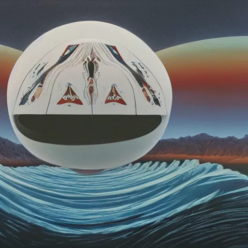 a giant floating sphere covered in canadian aboriginal | Stable ...