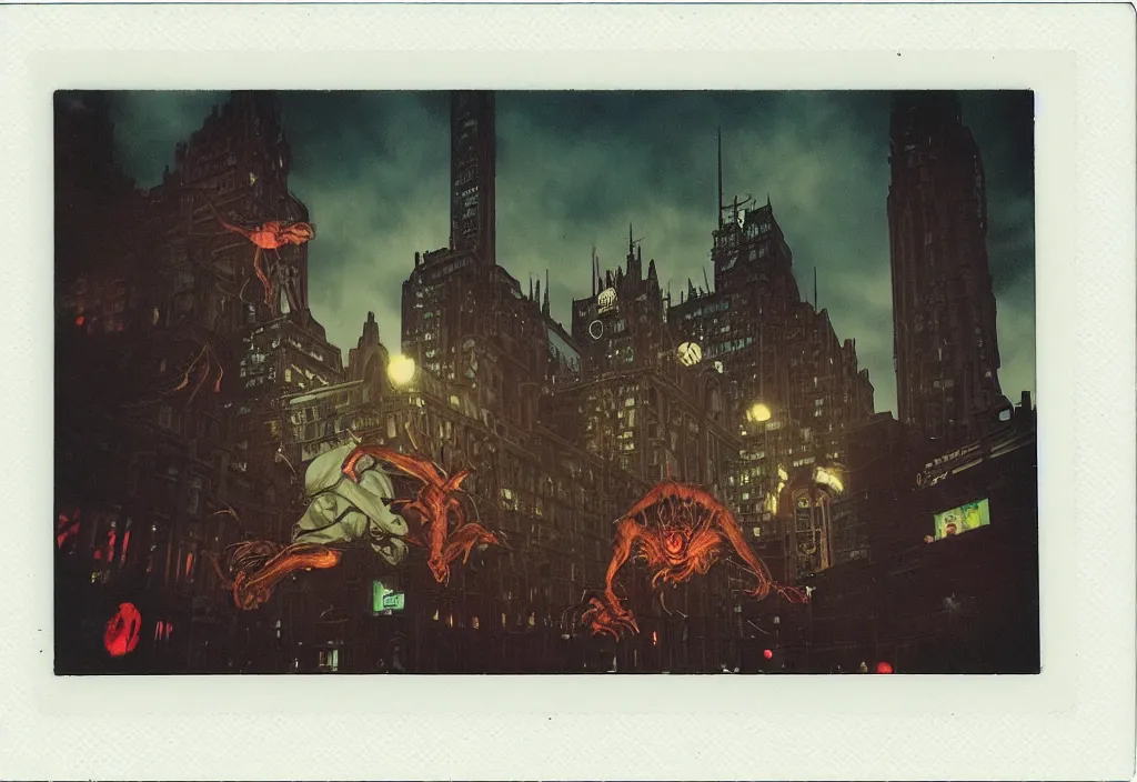 ominous polaroid of 😈 👹 in toronto downtown city by | Stable Diffusion ...
