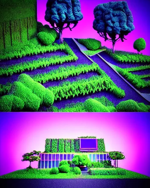 synthwave vaporwave restaurant lofi purple blue retro | Stable ...