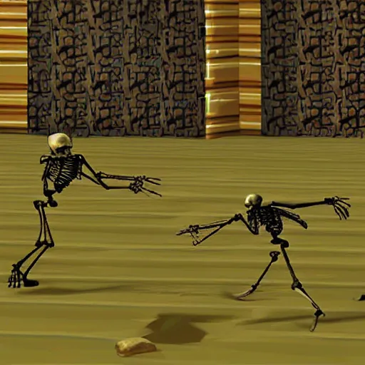 A gameplay screenshot of a skeleton (PS2, 2004) | Stable Diffusion ...