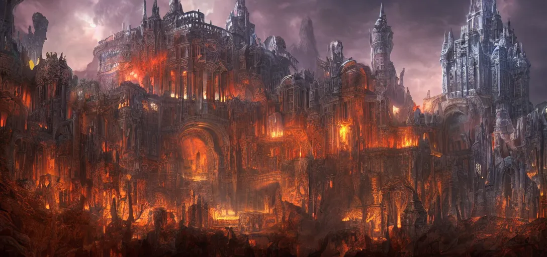 a 3d realistic of hell city in the deepest hell, with | Stable Diffusion | OpenArt