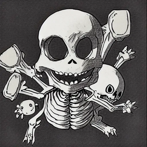 Skeleton Pikachu, Pokemon skeleton in the style of | Stable Diffusion