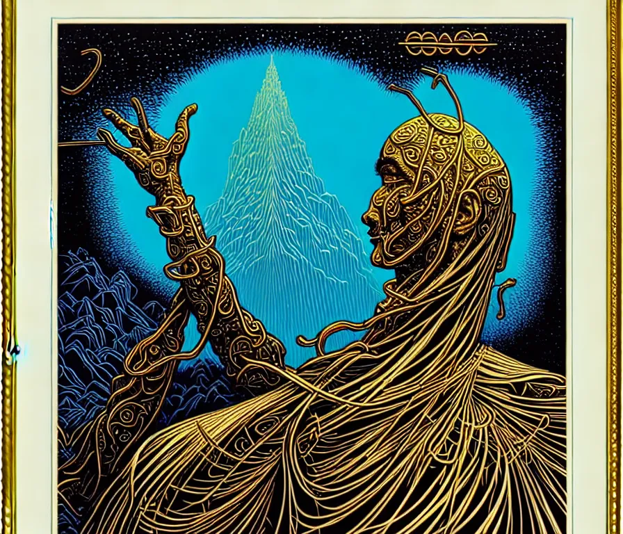 A highly detailed crisp 2D god like figure with small | Stable Diffusion