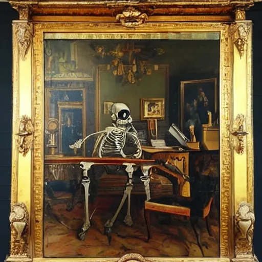 detailed, skeleton made of broken mirrors wearing suit | Stable ...