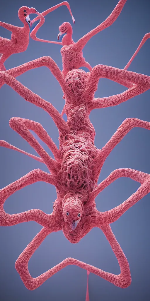 extremely detailed 3 d fractal spider flamingos with | Stable Diffusion ...