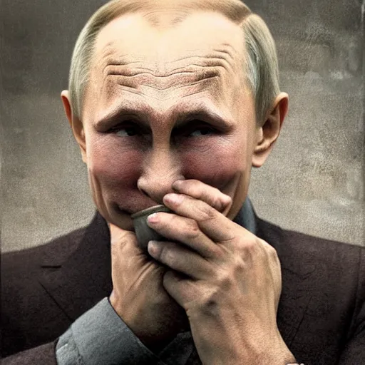 artstation concept of a weak Vladimir Putin holding a | Stable ...