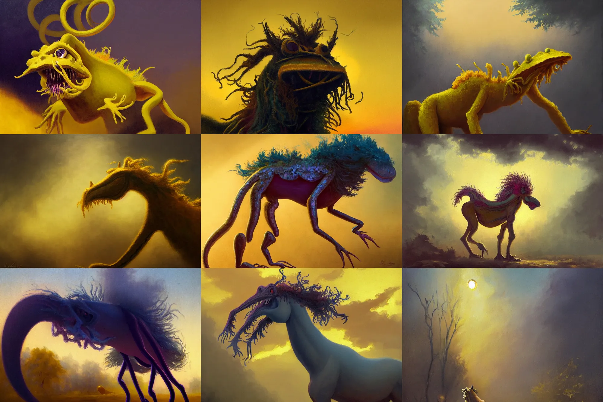 tonalist painting of ethereal horse - headed shaggy | Stable Diffusion ...