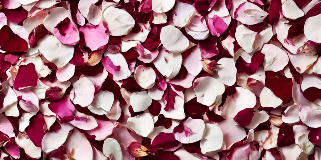 various kinds of separate rose petals, botanical | Stable Diffusion