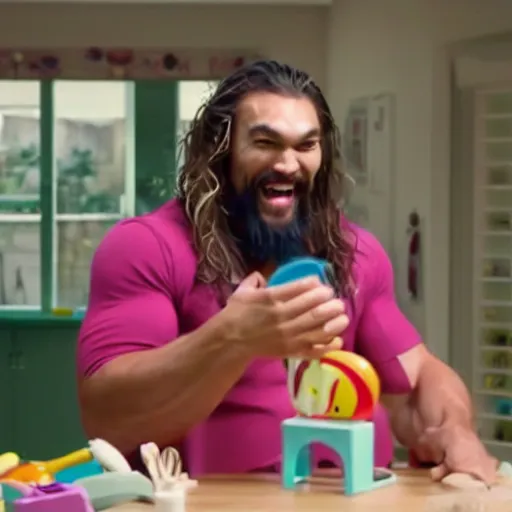 A still of a happy, excited Jason Momoa playing on a | Stable Diffusion ...
