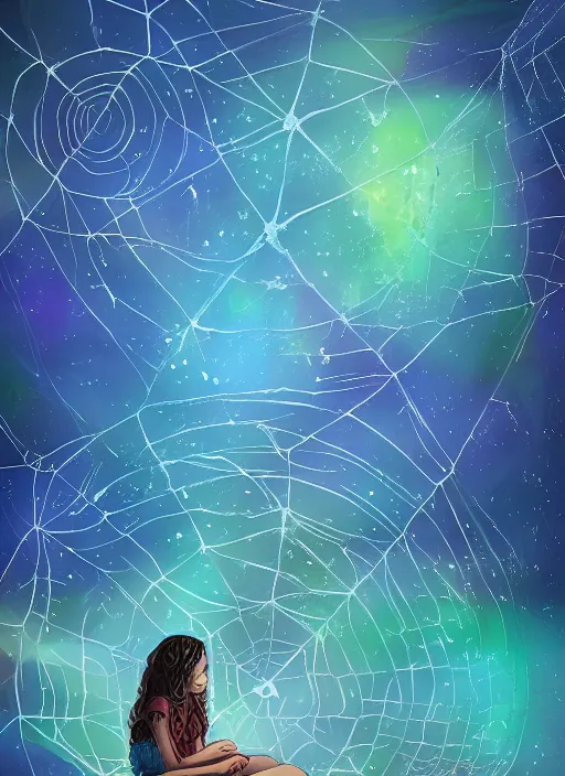 girl sitting in a small space, in a web of thoughts | Stable Diffusion | OpenArt