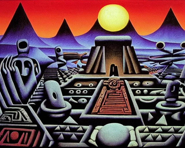 aztec art style. liminal space. the backrooms. sun | Stable Diffusion ...