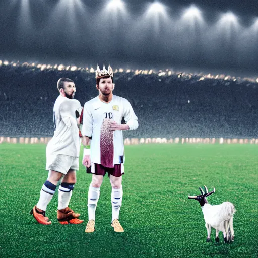cinematic photograph of Messi wearing a crown and a | Stable Diffusion ...