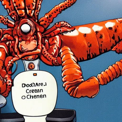 doctor insane cream man with the head of a lobster | Stable Diffusion ...