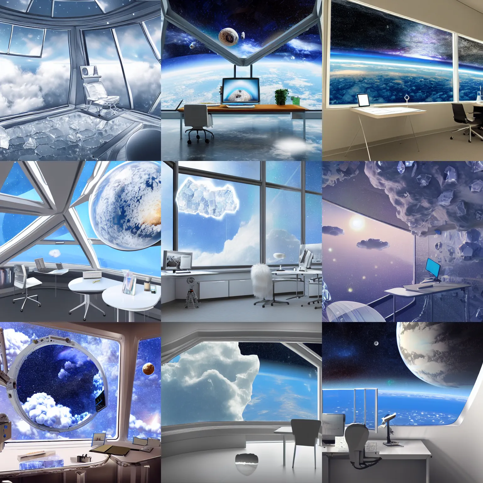 photo realistic of a study, desks made of crystals, | Stable Diffusion ...