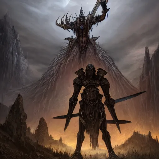 Photo of a human approaching a giant sentinel king | Stable Diffusion ...