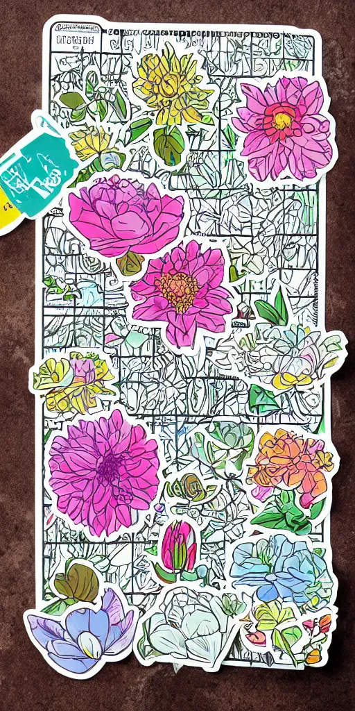 flower, sticker sheet, grid | Stable Diffusion | OpenArt