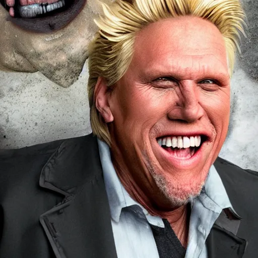 hyperrealistic mixed media image of Gary Busey making | Stable ...