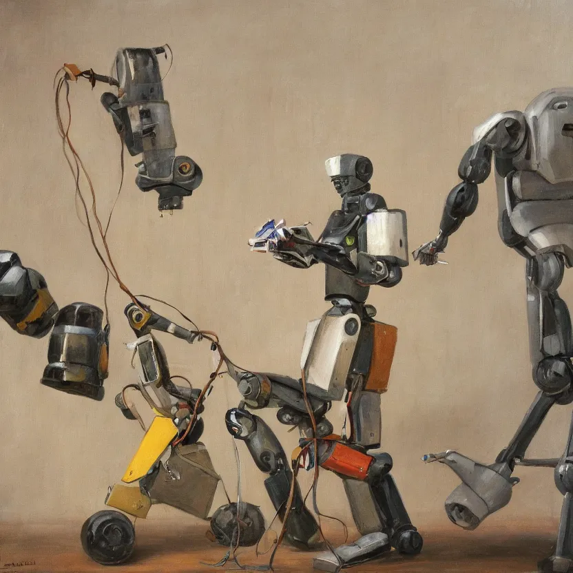 an painter being whipped by a robot | Stable Diffusion | OpenArt